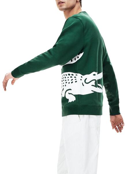 Sweat Lacoste Maxi Logo Vert pour Homme